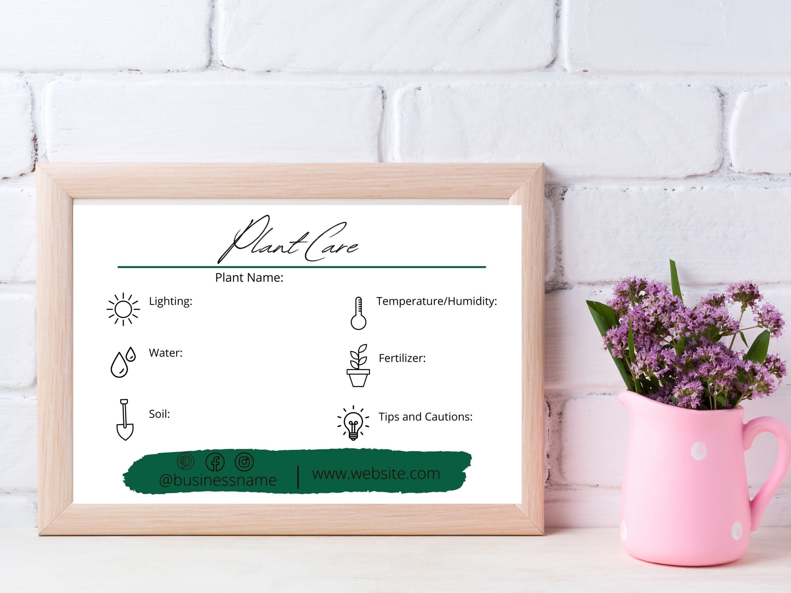 Editable Plant Care Card Printable Plant Care Card Template - Etsy Israel