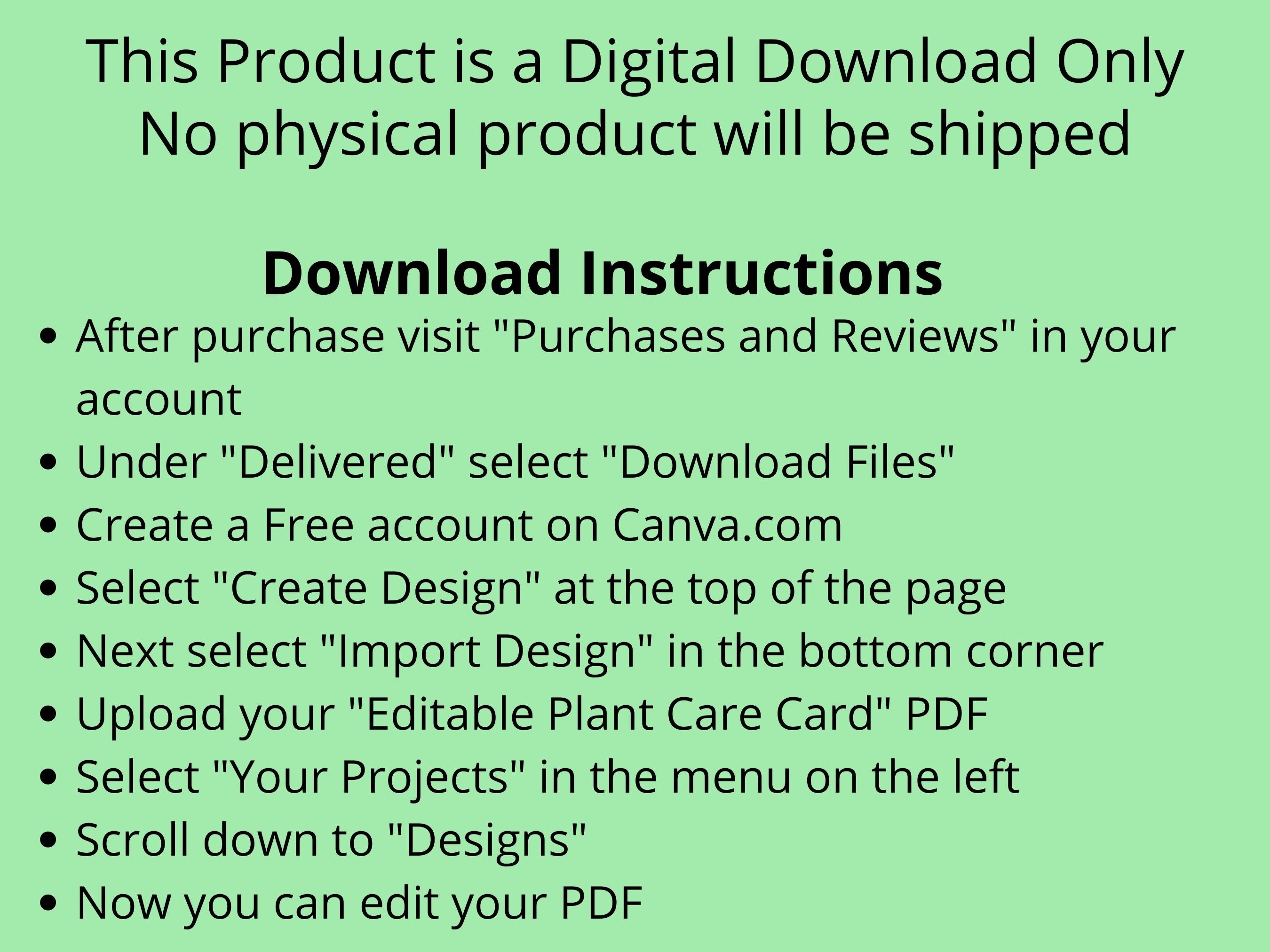 Editable Plant Care Card Printable Plant Care Card Template Plant Card editable-plant-care-card-printable-plant-care-card-template-plant-card