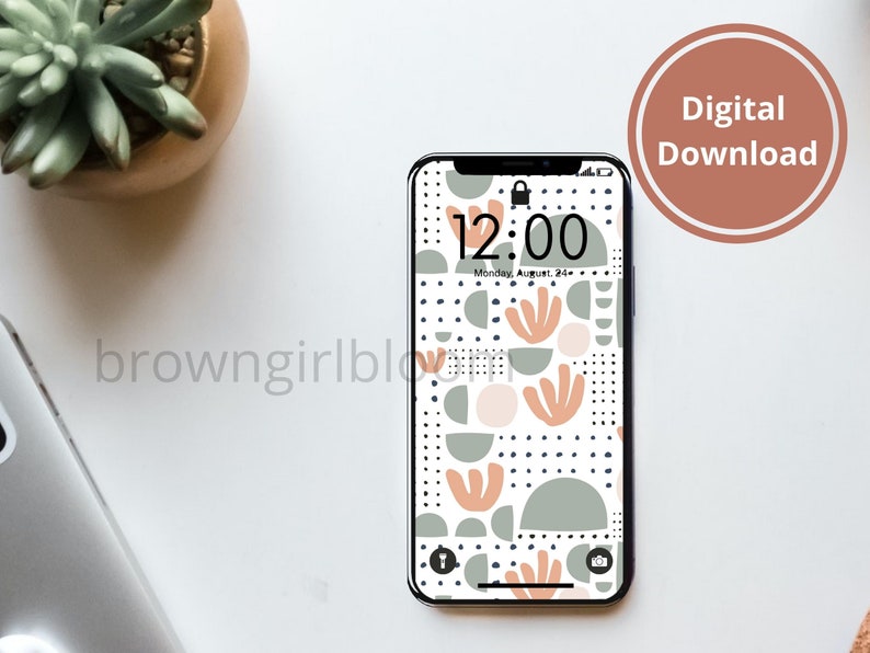 Digital Abstract Boho Wallpaper Boho Lock Screen Wallpaper Phone ...