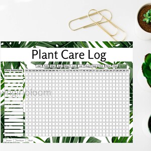 Plant Care Log Plant Care Tracker Plant Water and - Etsy