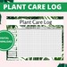 Plant Care Log Plant Care Tracker Plant Water and - Etsy