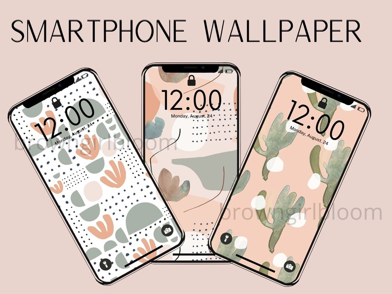 Digital Abstract Boho Wallpaper Boho Lock Screen Wallpaper Phone ...