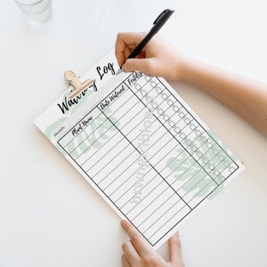 Plant Watering Log Digital Download/plant Watering Log PDF Download ...