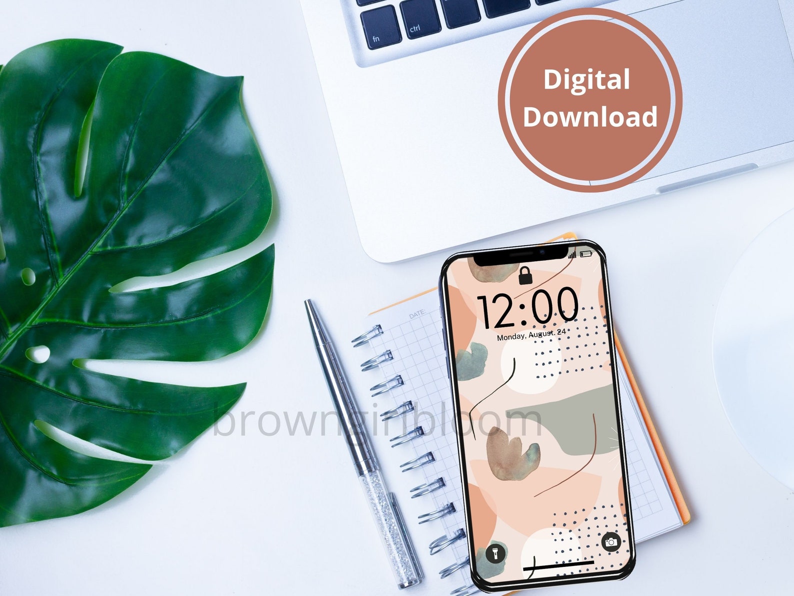 Digital Abstract Boho Wallpaper Boho Lock Screen Wallpaper Phone ...