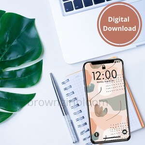 Digital Abstract Boho Wallpaper Boho Lock Screen Wallpaper Phone ...