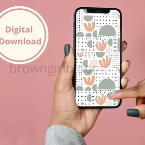 Digital Abstract Boho Wallpaper Boho Lock Screen Wallpaper Phone ...