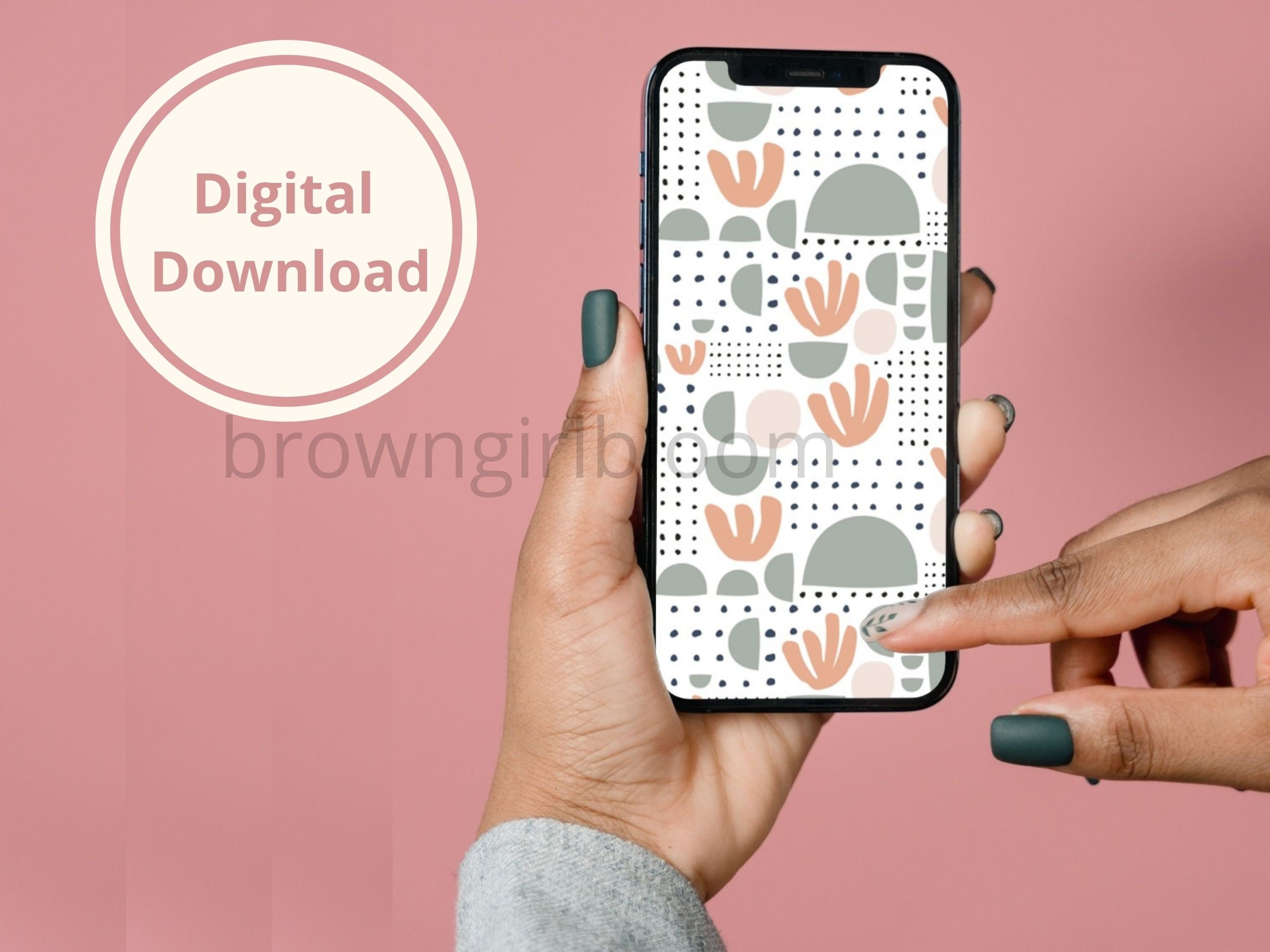 Digital Abstract Boho Wallpaper Boho Lock Screen Wallpaper Phone ...