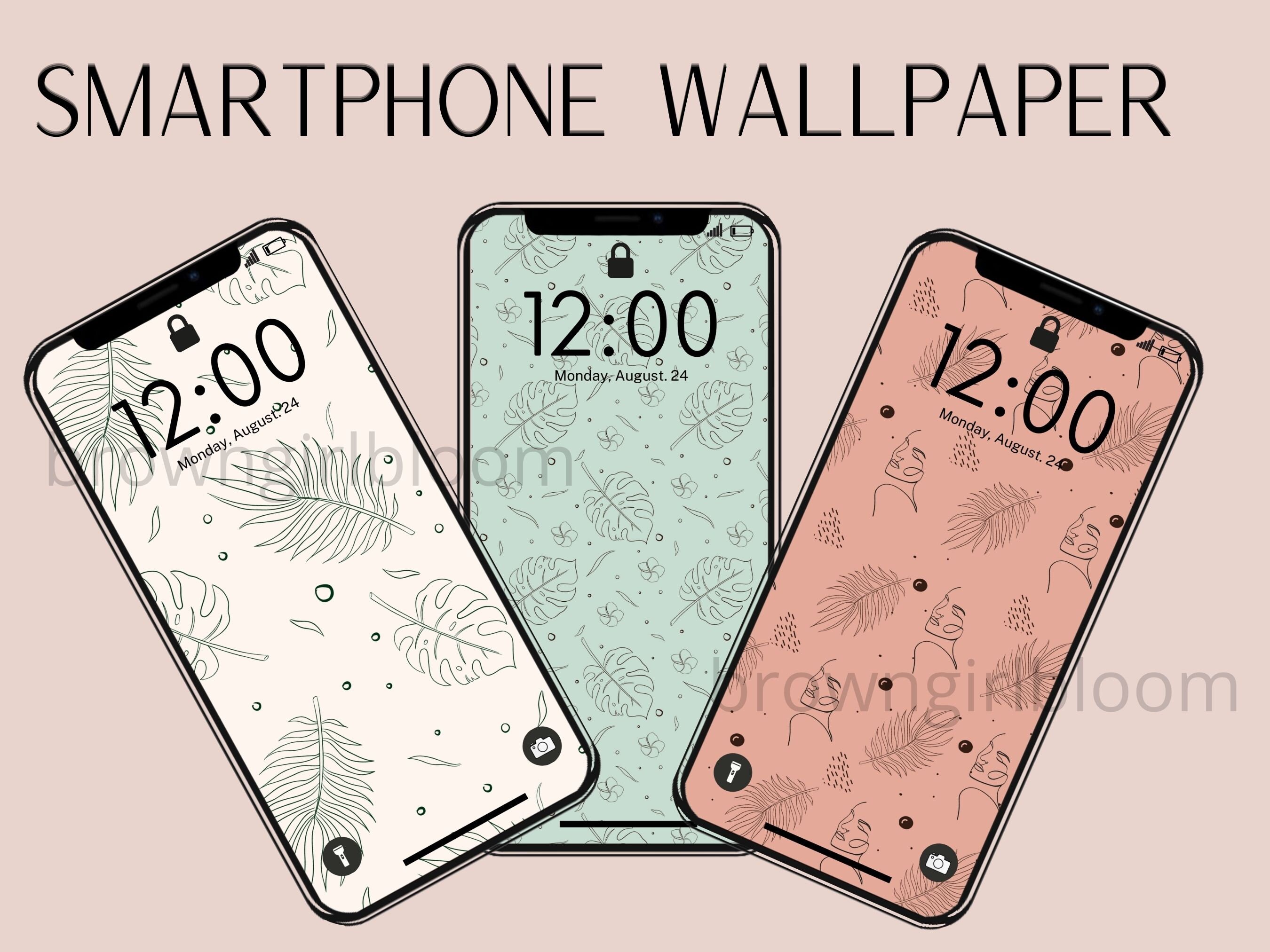 Digital Boho Aesthetic Wallpaper/boho Lock Screen Wallpaper/phone ...
