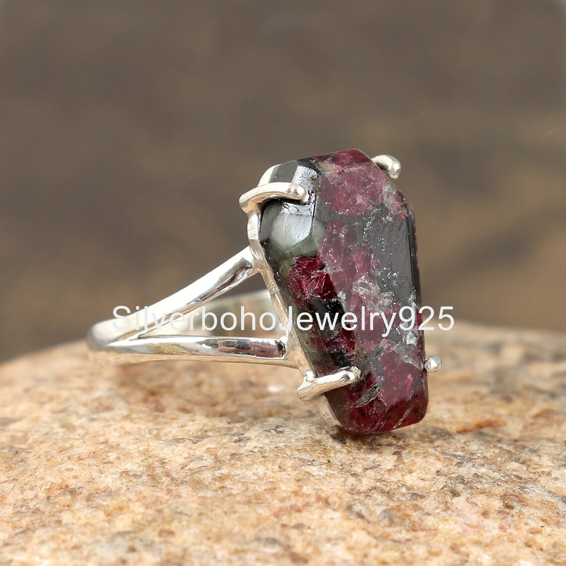 Natural Edulite Gemstone Ring Coffin 925 Silver Ring Edulite | Etsy