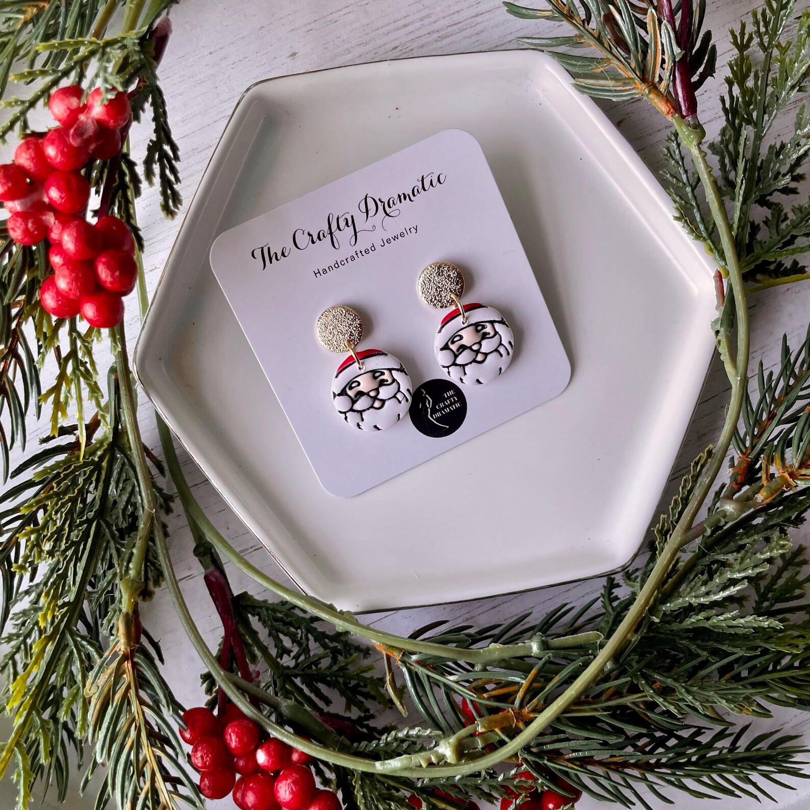 Christmas Clay Studs, Holiday Jewelry, Stud Packs, Santa Stud Earrings ...