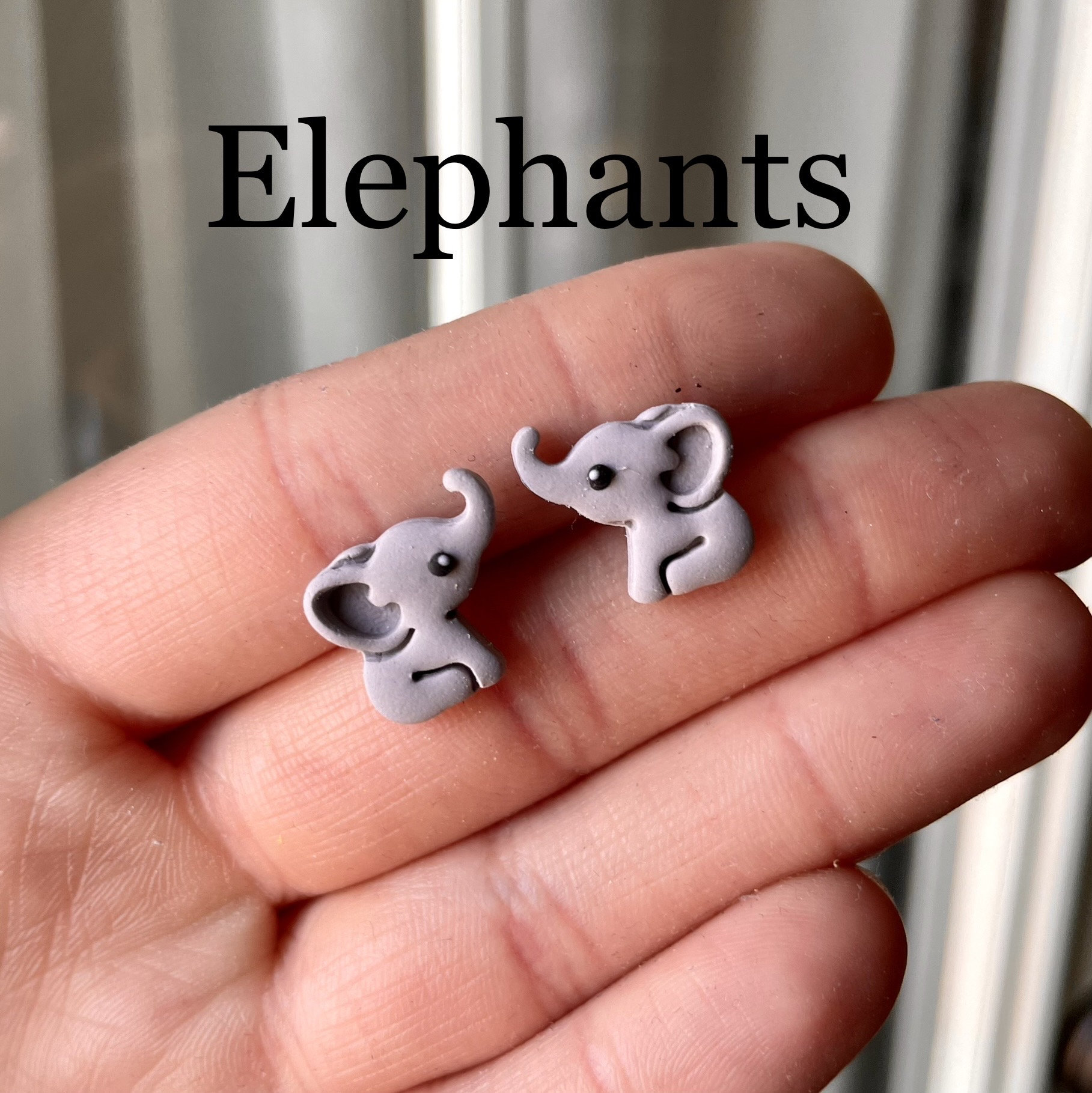 Zoo Animal Studs, Summer Clay Earrings, Otters, Pandas, Elephant ...