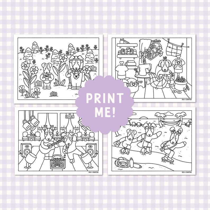 Happy Hobbies Printable Coloring Pages - Etsy