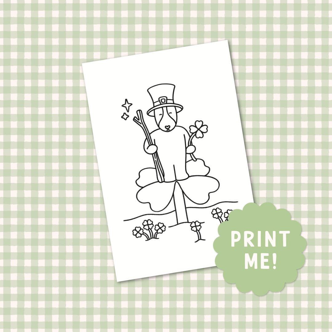 St. Patrick's Day Mini Printable Coloring Page - Etsy