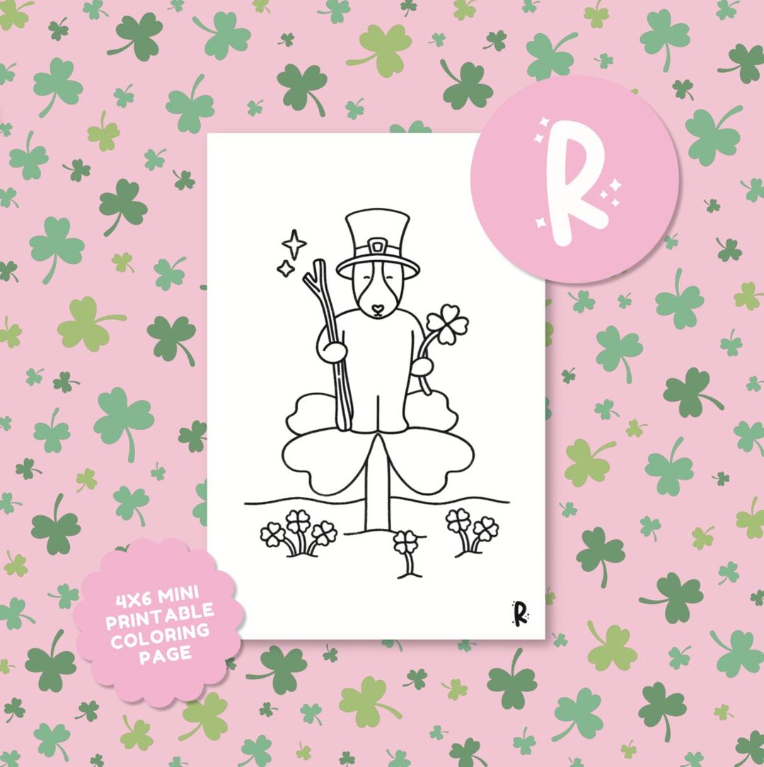 Mini página para colorear imprimible del Día de San Patricio - Etsy México