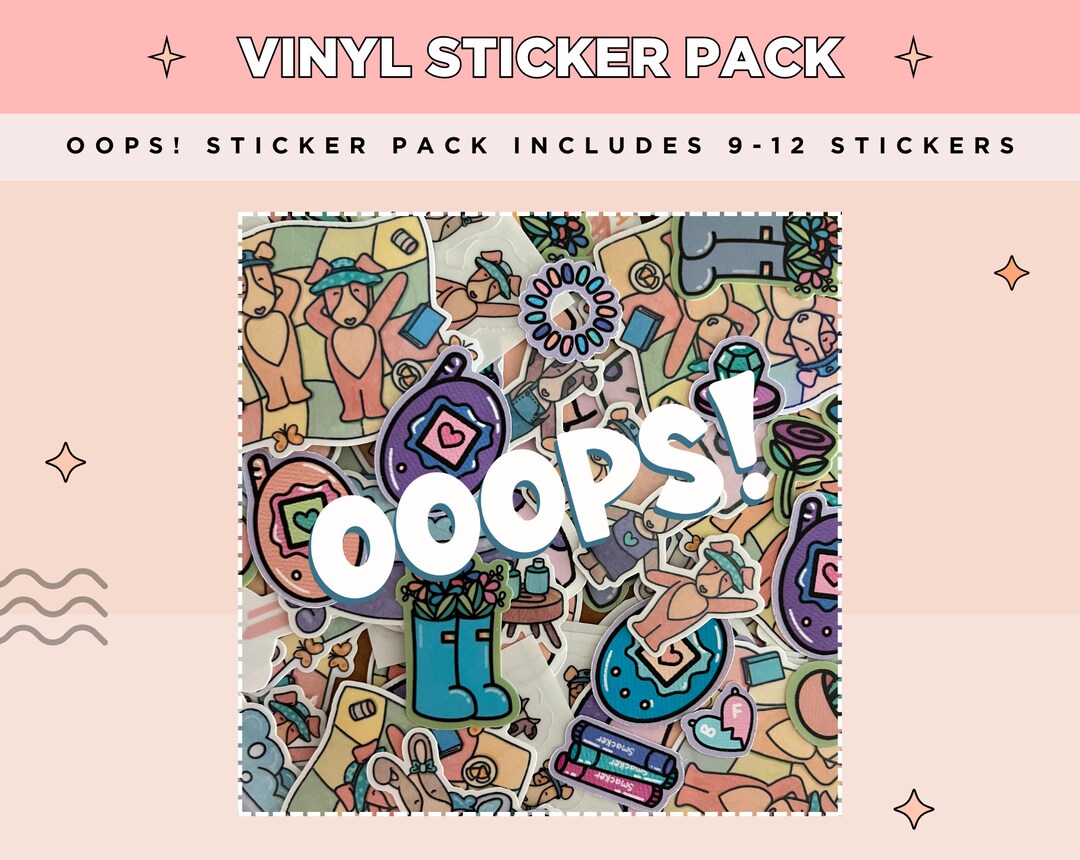 OOOPS Sticker Pack, 9-12 Waterproof Vinyl Stickers - Etsy