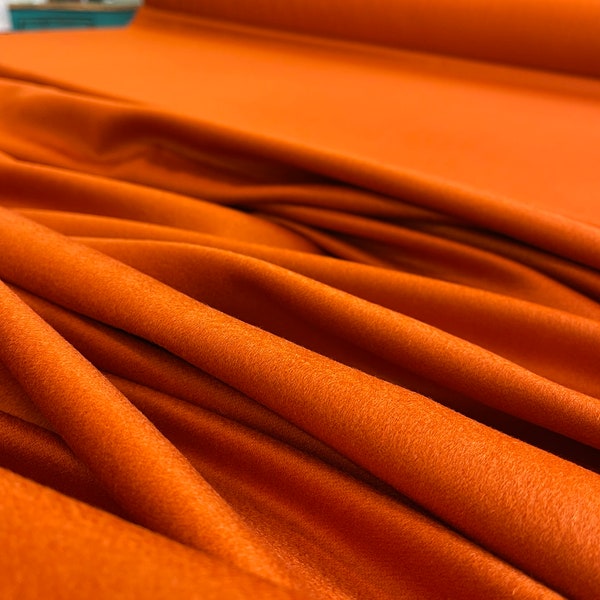 Orange. Wool Fabric - Etsy