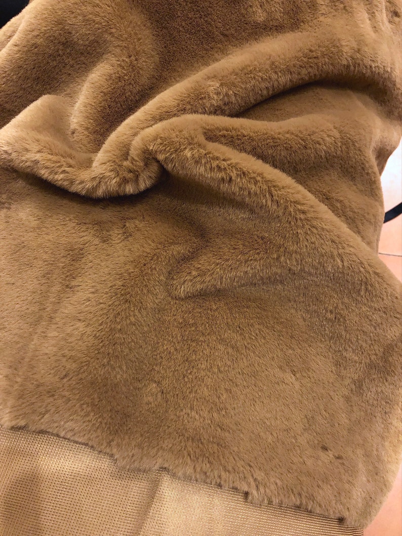 Faux Fur Fabric Tan Coffe Brown Short Pile Eco Plush for - Etsy