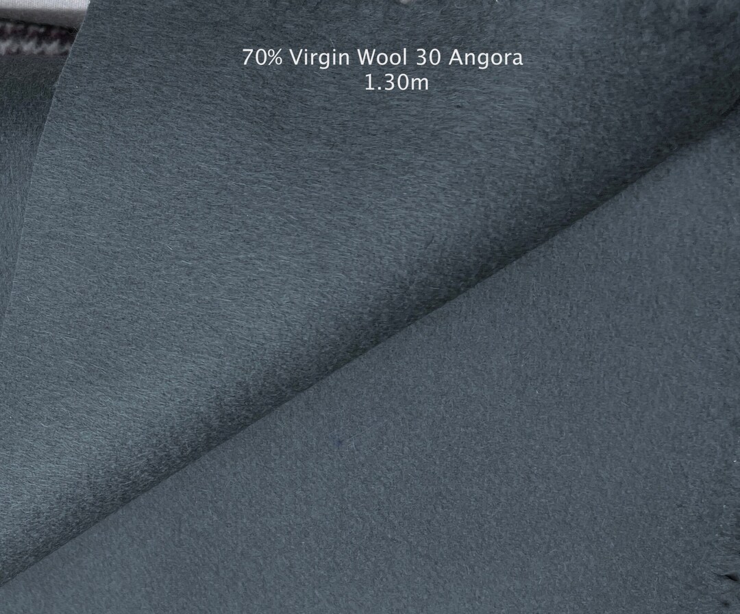 ANGORA WOOL Blend Fabric Slate GREY Splittable Melton - Etsy