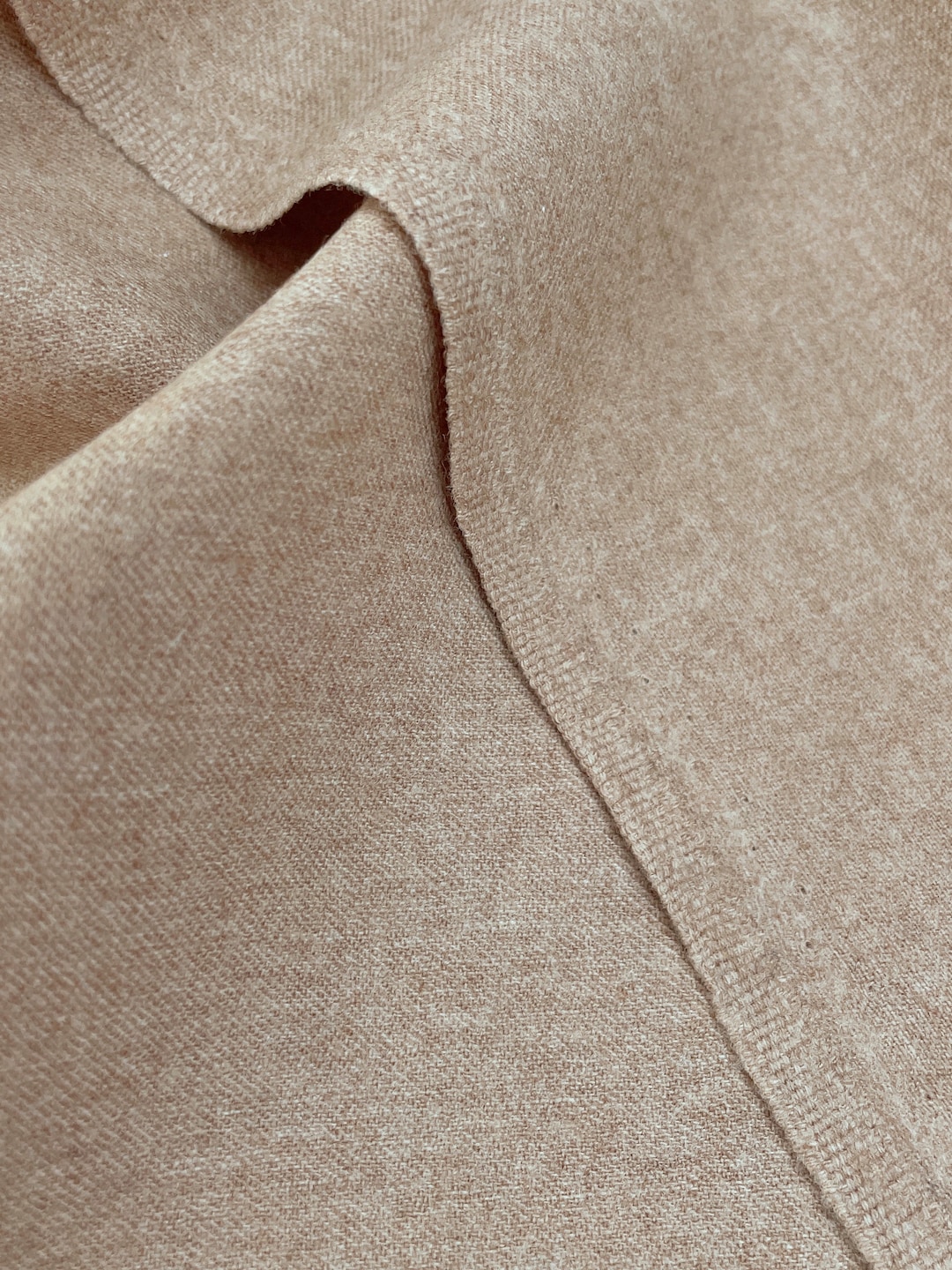 Wool FLANNEL Fabric BEIGE Sand Suiting Made in Italy for - Etsy