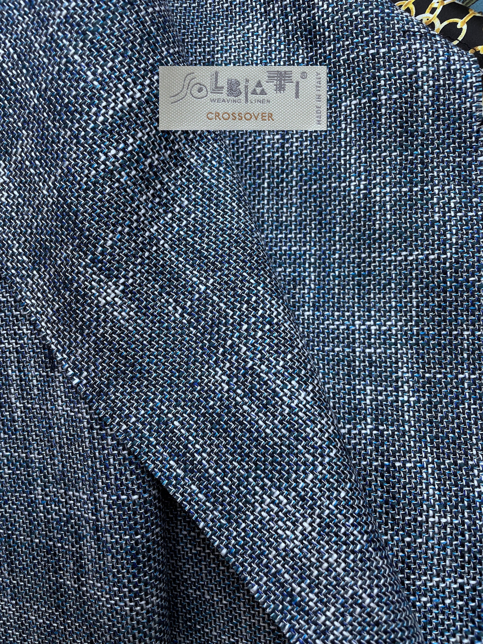 Wool Linen Cotton Suiting Fabric Blue-white Melange Hopsack - Etsy