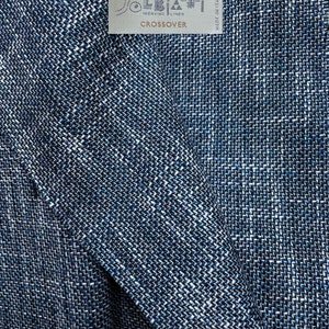 Wool Linen Cotton Suiting Fabric Blue-white Melange Hopsack - Etsy