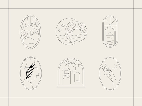 Line Art Logo Bundle vector Line Art Logo Elements Logo | Etsy