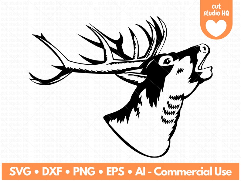 Vector Mule Deer Buck Deer Head Ai Eps Pdf Svg Dxf Png - Etsy