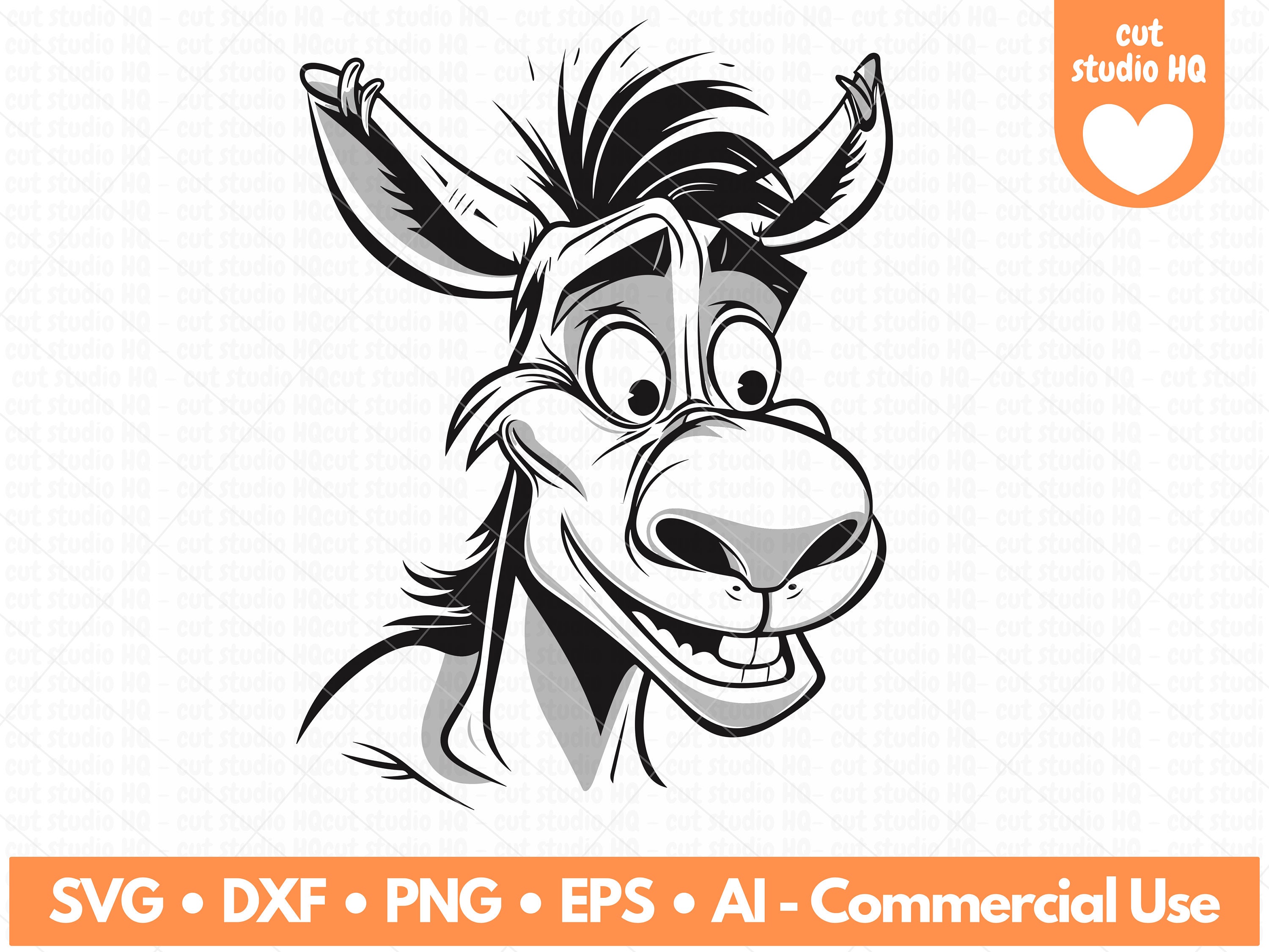 Donkey Svg, Donkey Png, Donkey Dxf, Donkey Eps, Donkey Vector, Cricut ...