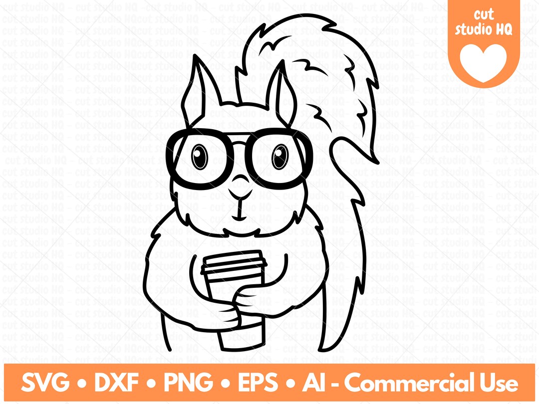 Coffee Squirrel SVG, Coffee Squirrel Png, Coffee Squirrel Dxf, Coffee ...