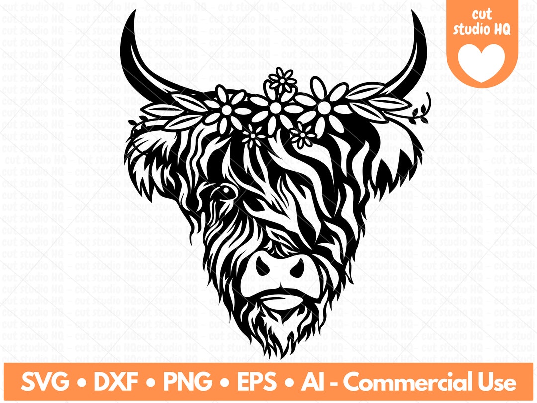 Highland Cow SVG, Highland Cow Png, Highland Cow Dxf, Highland Cow Eps ...