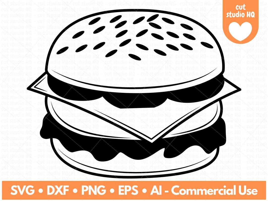 Hamburger Svg, Burger Svg, Cheeseburger Svg, Burger Clipart, Food ...