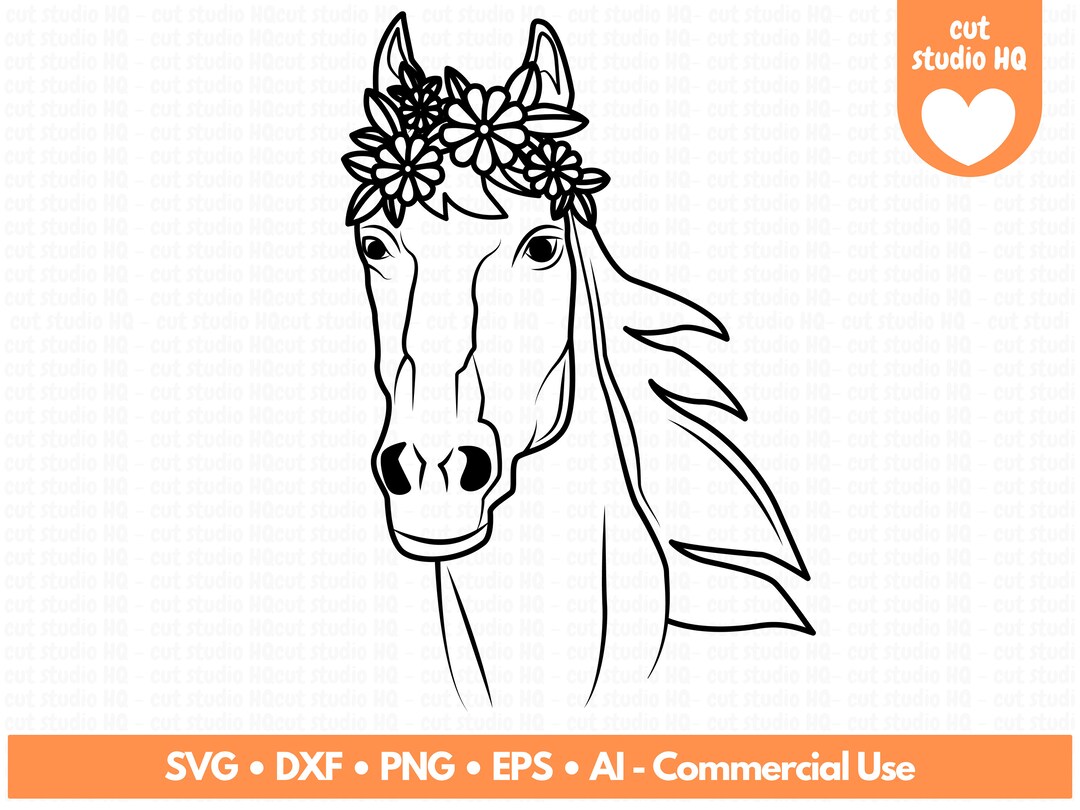 Horse SVG File Horse With Flowers SVG Horse Cut File Floral - Etsy Canada
