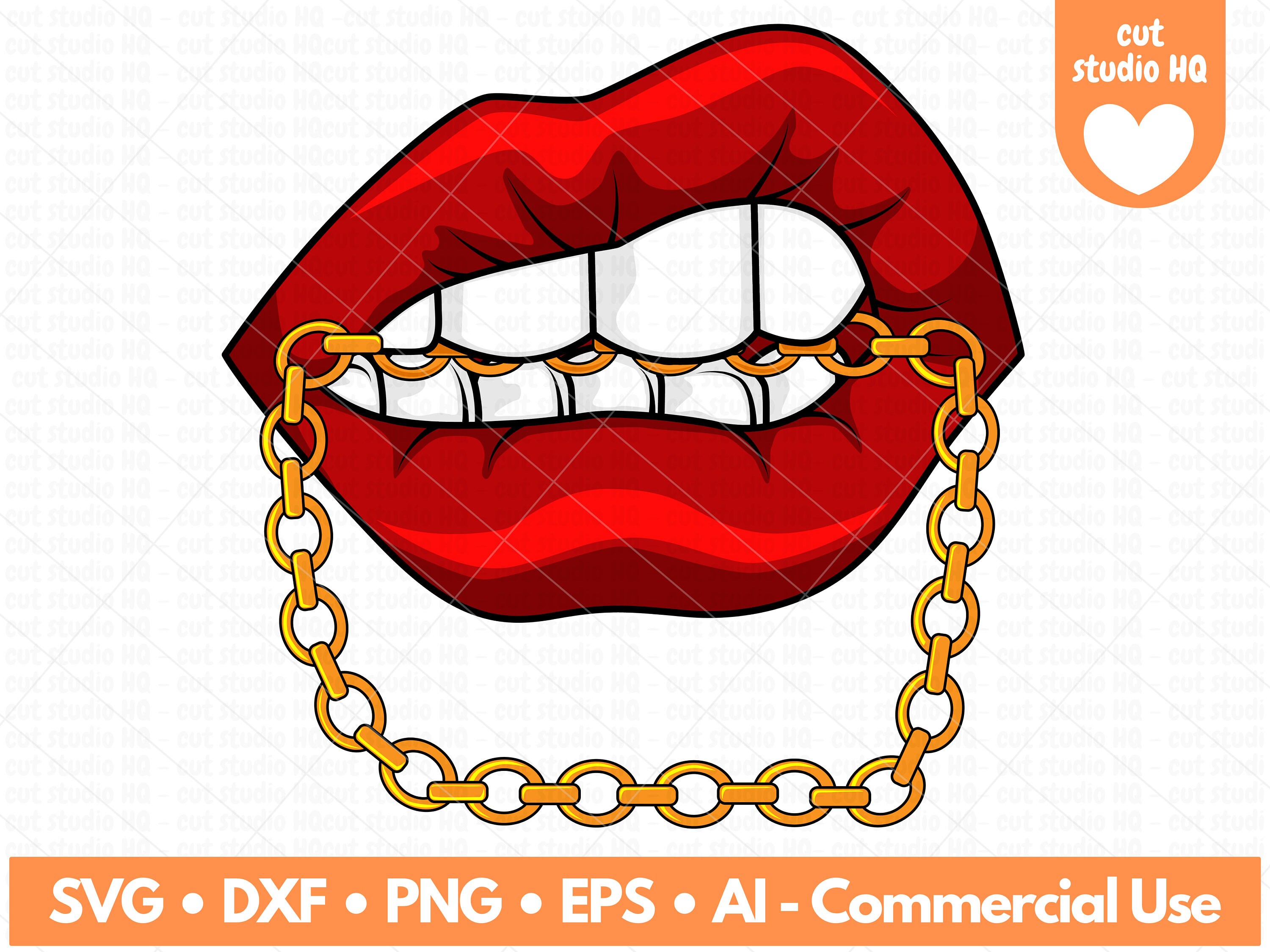 Sexy Lips Mouth Bite Chain Thug Gangster Mean Mug Mask Woman Female ...