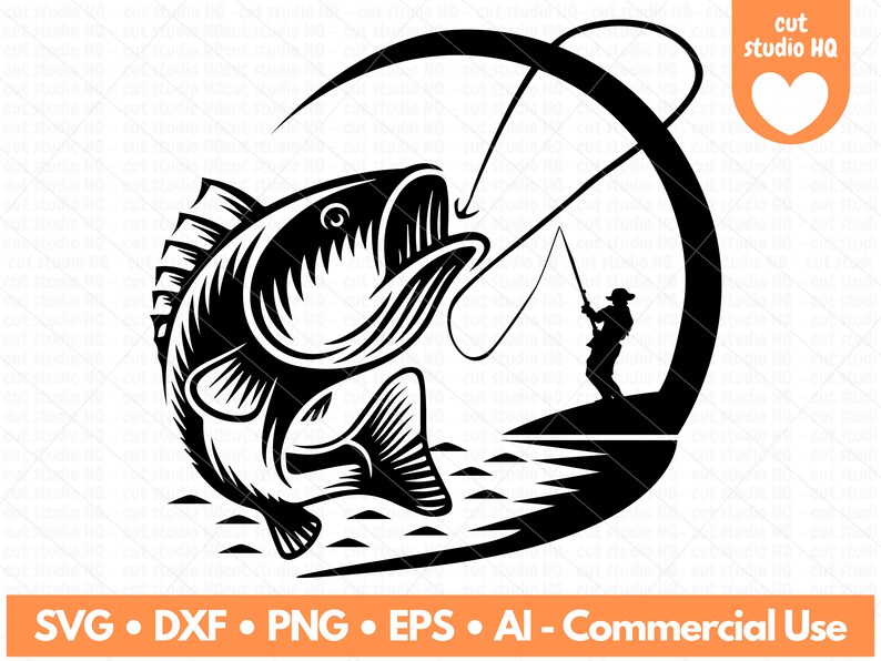 Bass Fishing SVG, Bass Fishing Png, Bass Fishing Dxf, Bass Fishing Eps ...
