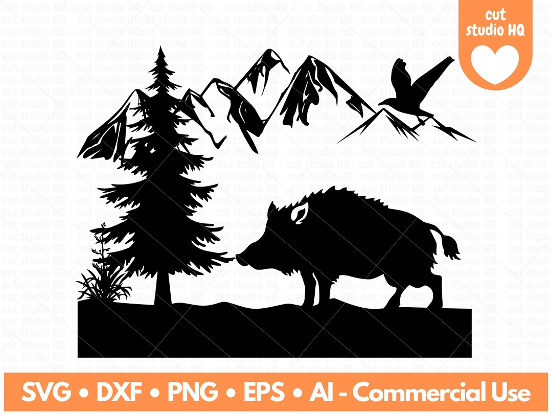 Wild Pig SVG, Wild Pig Png, Wild Pig Dxf, Wild Pig Eps, Wild Pig Vector ...