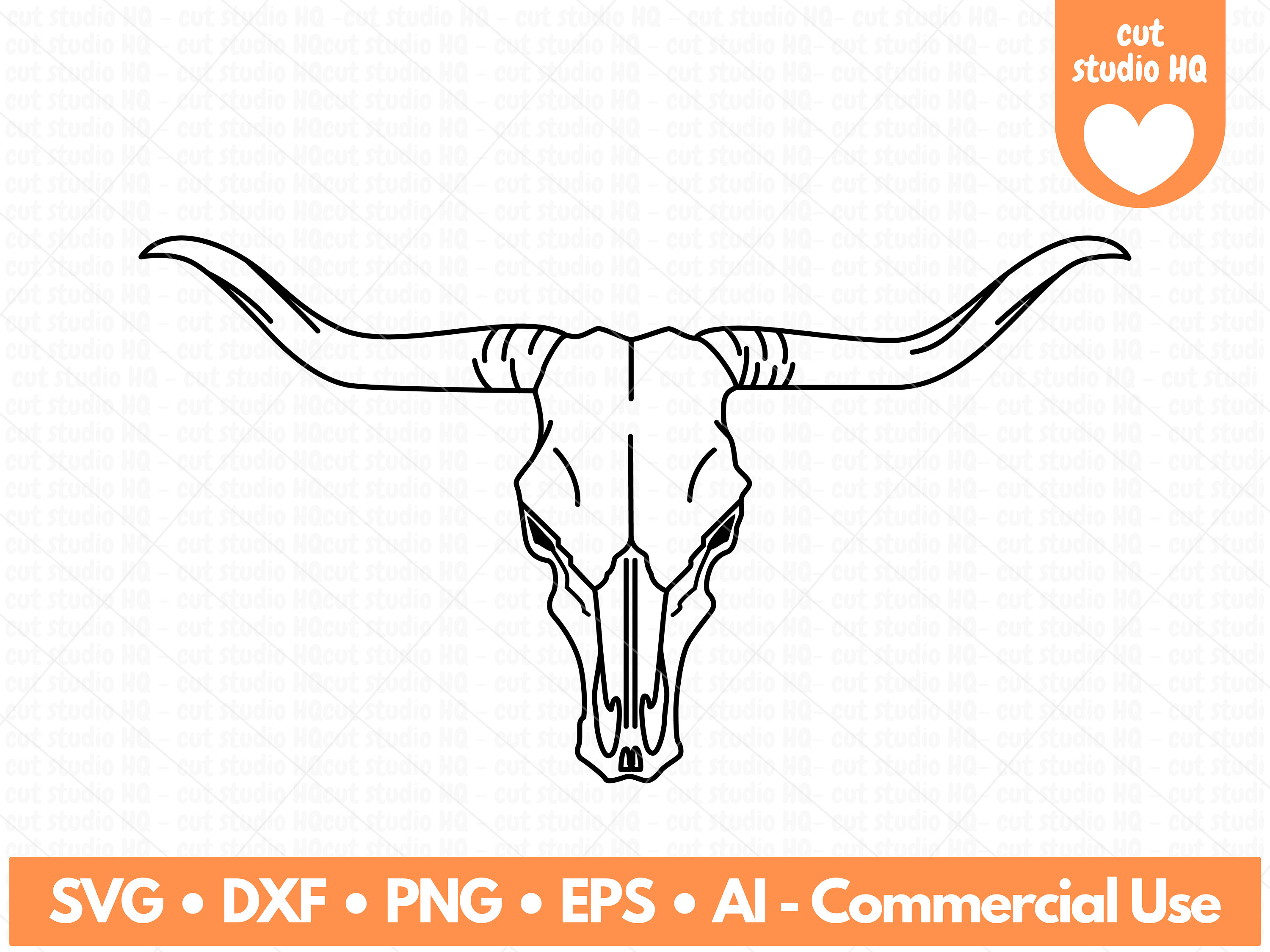 Longhorn Head Skull SVG, Longhorn Head Skull Png, Longhorn Head Skull ...