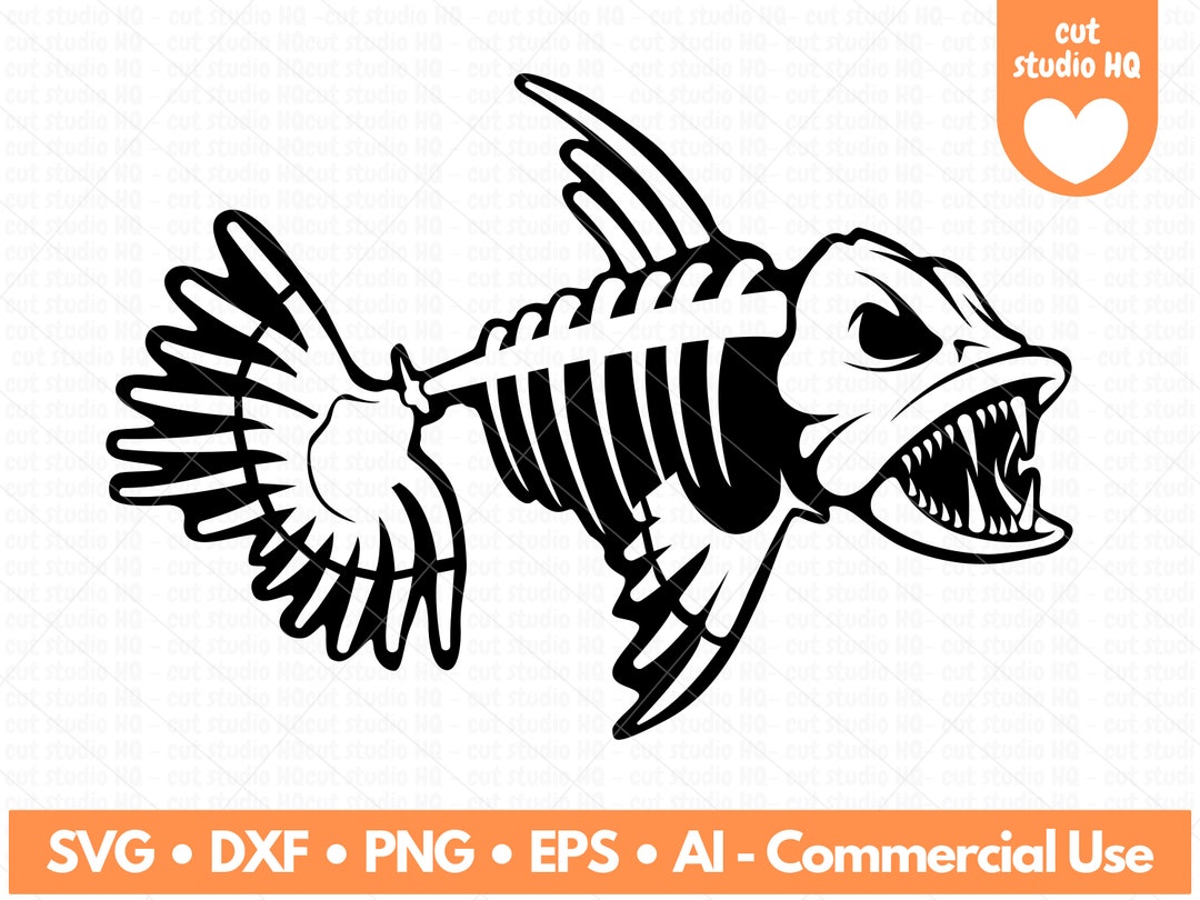 Skeleton Fish Svg, Fish Hook Svg, Bass Fishing Svg, Fisherman Logo Svg ...