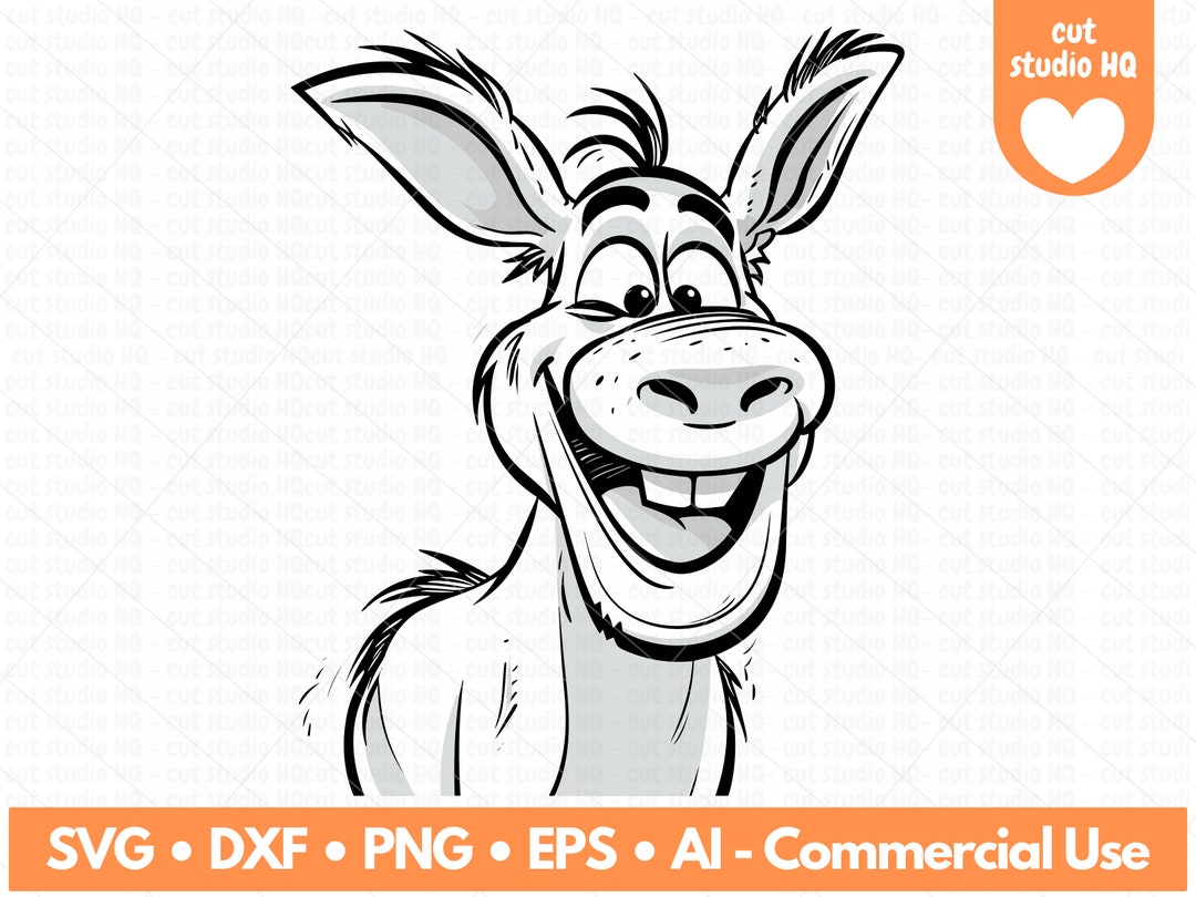 Donkey Svg, Donkey Png, Donkey Dxf, Donkey Eps, Donkey Vector, Cricut ...