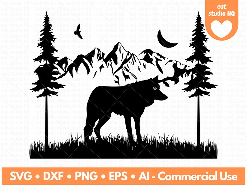 Wolf Svg Dxf, Animals Cut File for Laser, Dxf for Plasma, Wolves Cnc ...