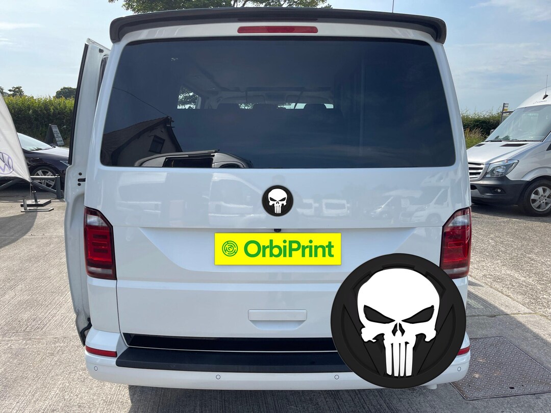Skull Emblem 130mm for VW T6, T5 Transporter / Caddy Vans - Durable ...