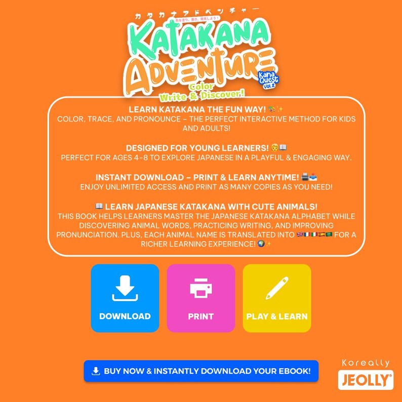 Katakana Adventure Part 1 Ebook | Practice, Learn Japanese Alphabet ...