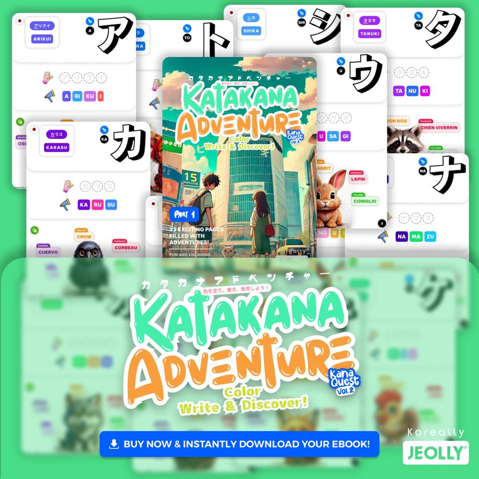 Katakana Adventure Part 1 Ebook | Practice, Learn Japanese Alphabet ...