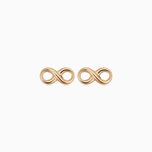 Gold Infinity Studs, Infinity Earrings, Infinity Studs, Sterling Silver Earrings, Birthday Gift ...