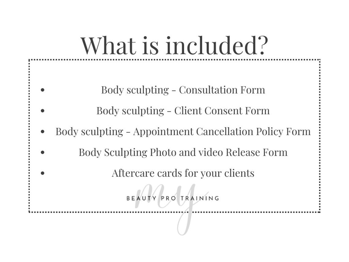 Body Sculpting Forms, Esthetician Form, Editable Forms, Body Sculpting ...