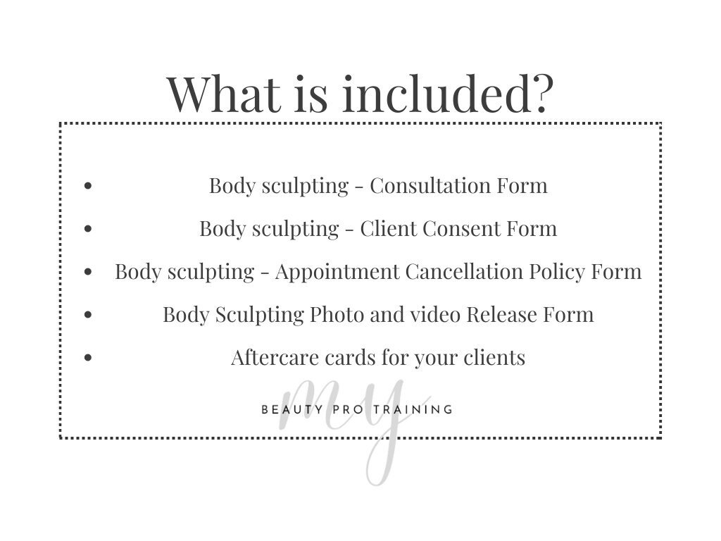 Body Sculpting Forms, Esthetician Form, Editable Forms, Body Sculpting ...