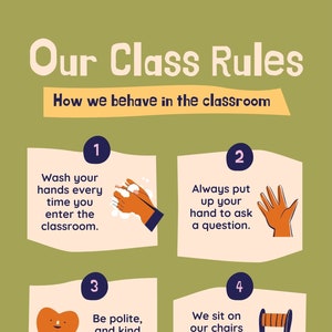 Playful Nature Classroom Rules Poster - Etsy
