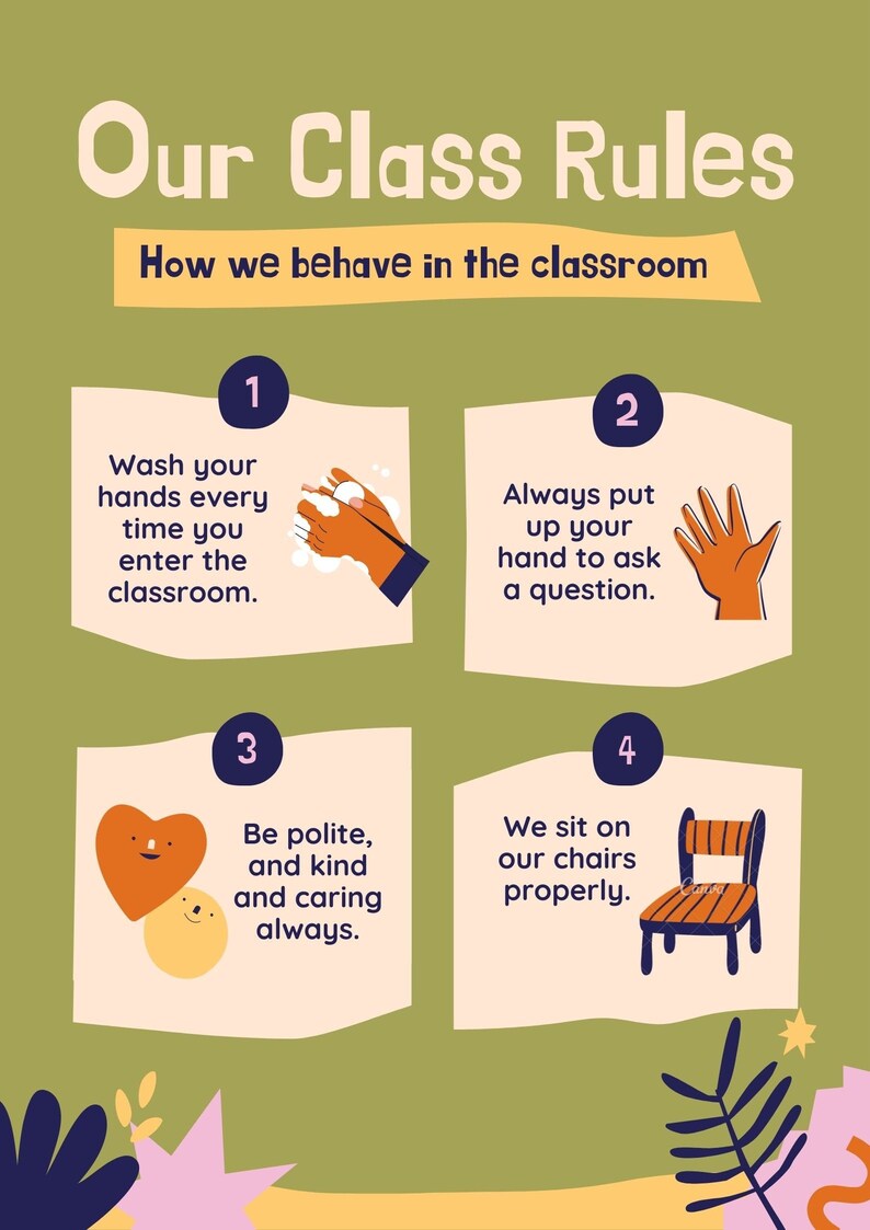 Playful Nature Classroom Rules Poster - Etsy