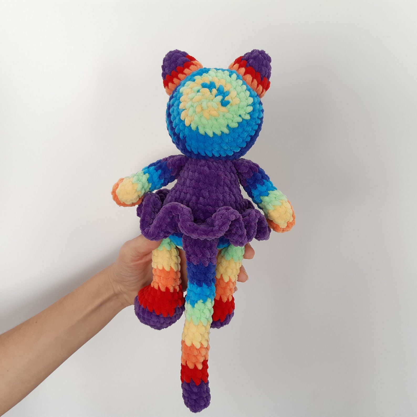 Cute Crochet Cat Rainbow Plush Cat Custom Cat Plush Amigurumi | Etsy