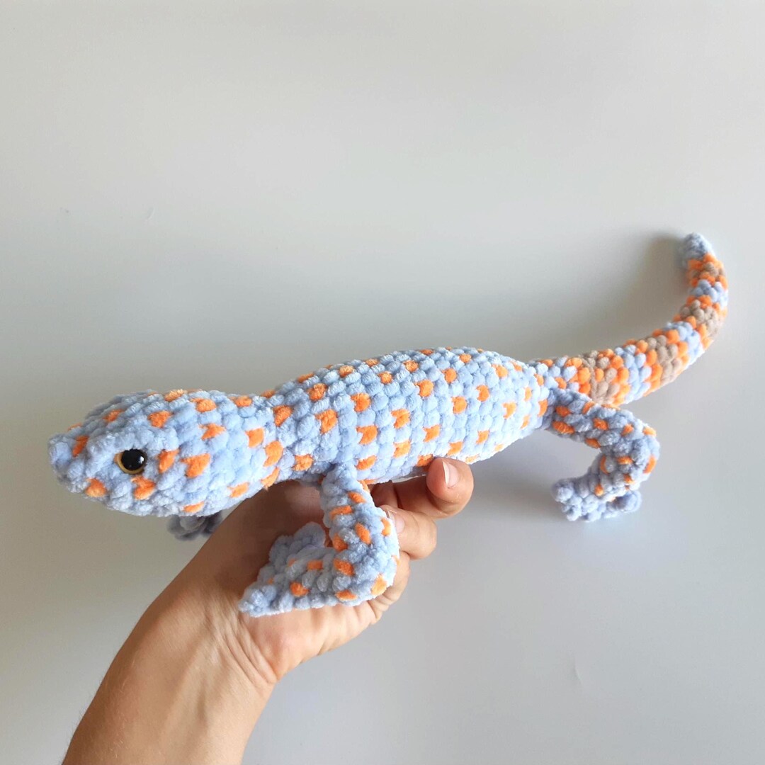 Crochet Plush Gecko Realistic Tokay Gecko 14" Lizard Stuffed Animal ...