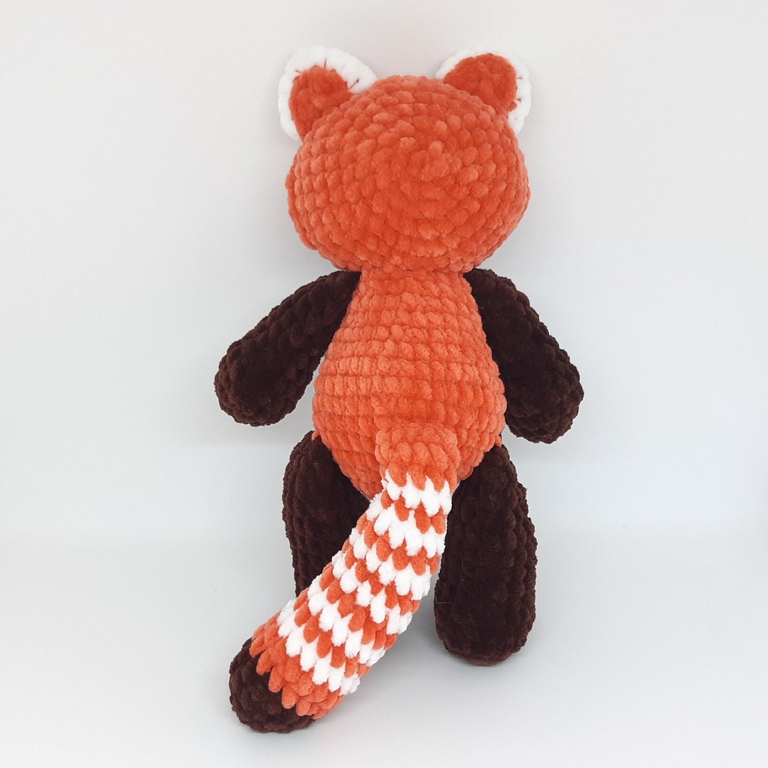 Crochet Red Panda Plush Toy Cute Red Panda Baby Shower Gift Plushie Red ...